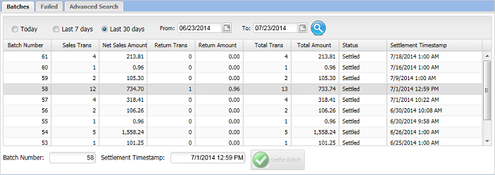 NCR Secure Pay Credit Settlement Portal