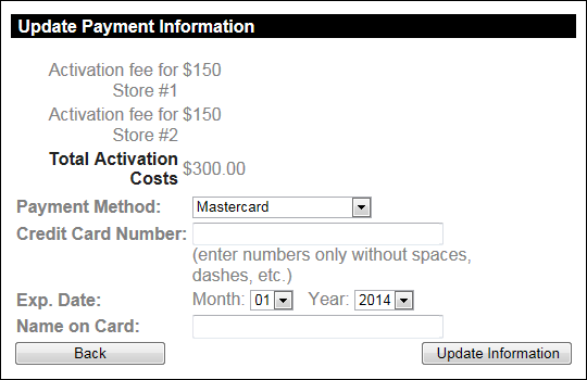 Updating Payment Information